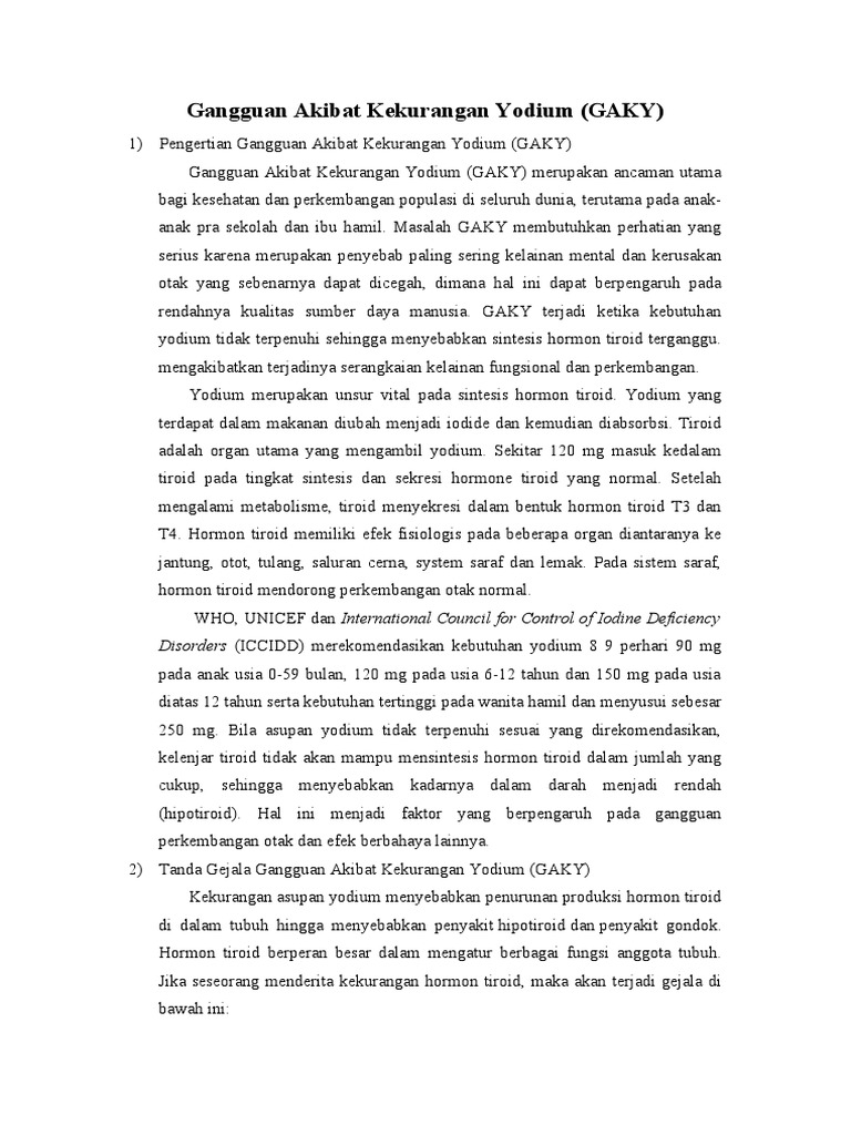 Dampak Kekurangan Yodium pada Kesehatan | PDF | Kesehatan Holistik