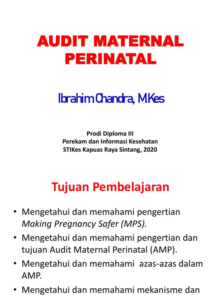 Audit Maternal Perinatal: Strategi MPS | PDF | Pengembangan Diri