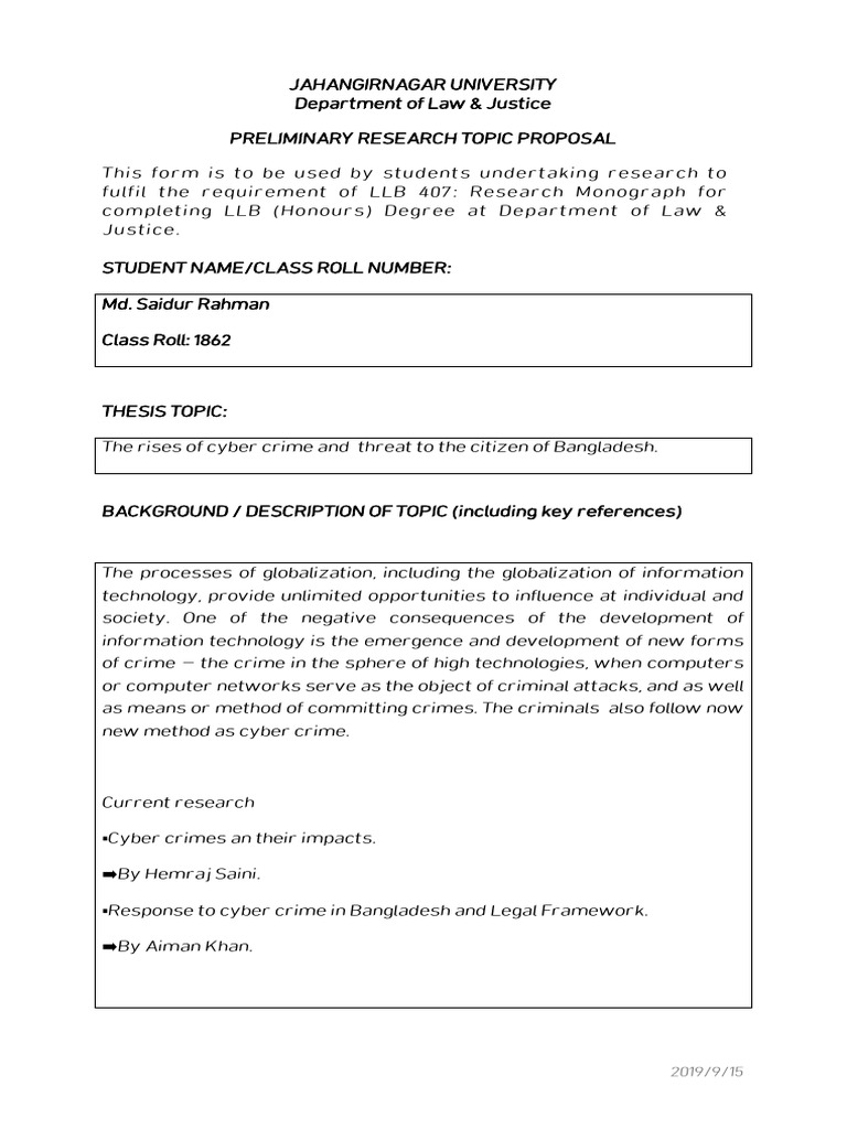 Cyber Crime Research Proposal | PDF