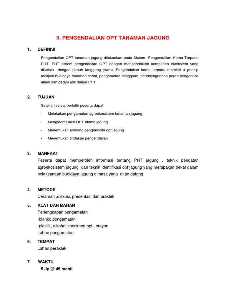 Adoc - Pub - 3 Pengendalian Opt Tanaman Jagung | PDF