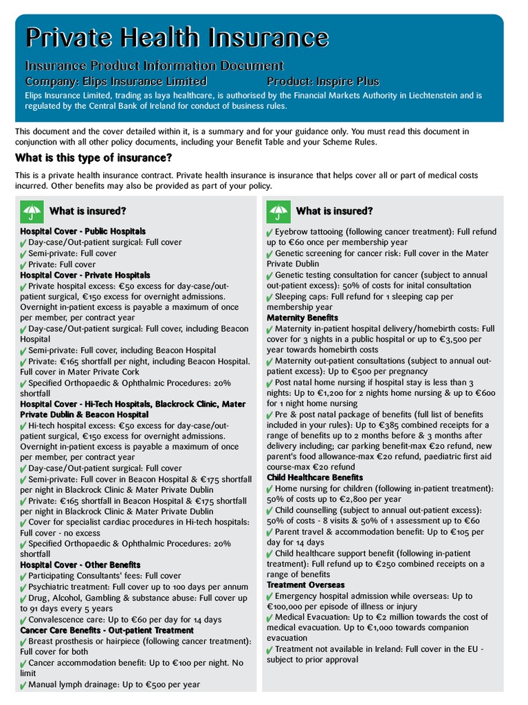Inspire Plus Health Insurance Overview | PDF | Patient | Hospital