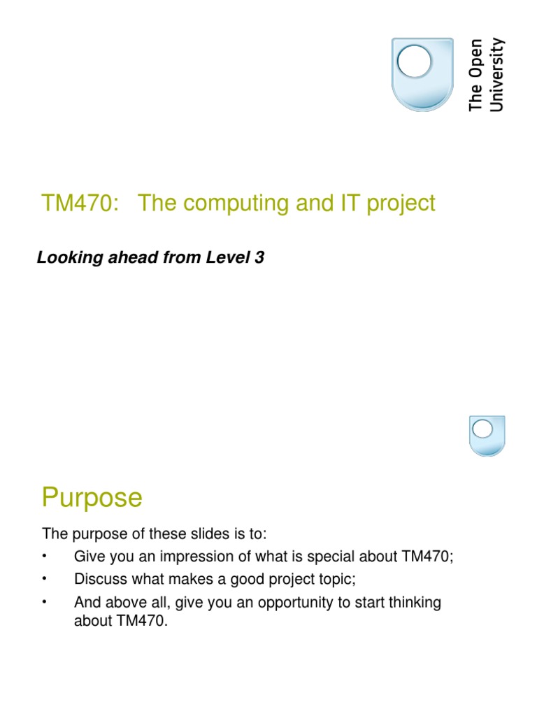 TM470 - The Computing and IT Project | PDF | Educational Technology ...