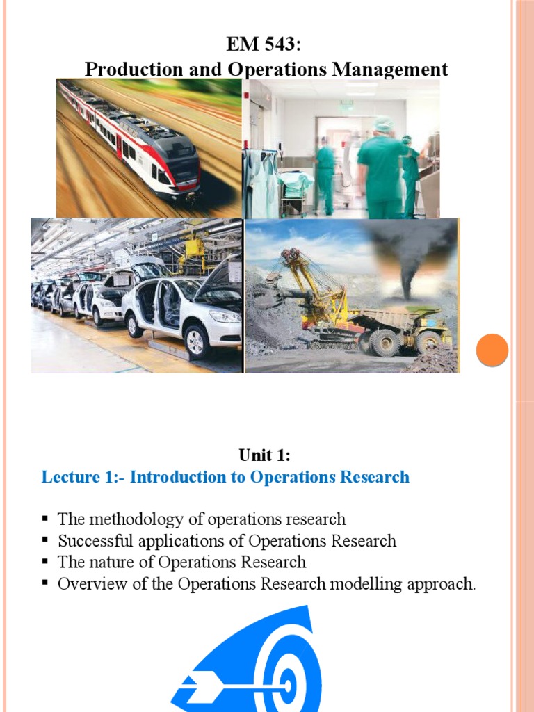 Unit 1 Lecture 1 Introduction To Operations Research | PDF | Conceptual ...
