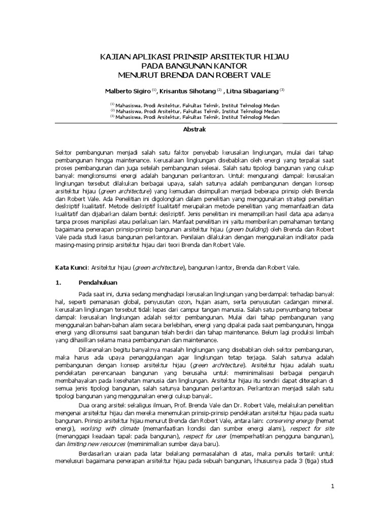 Arsitektur Hijau Kantor: Prinsip Vale | PDF | Sains & Matematika | Seni