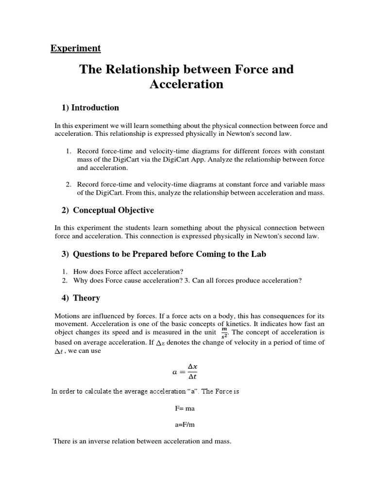 Experiment - Investigation of The Relationship Between Force and ...