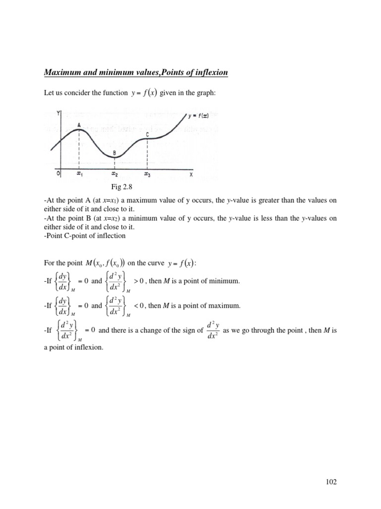 7 - Maximum and Minimum Values, Points of Inflection | PDF | Maxima And ...