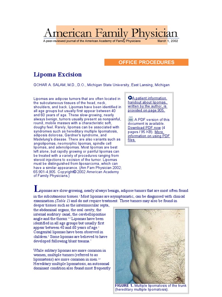 Lipoma Excision Procedure Note – DGAM
