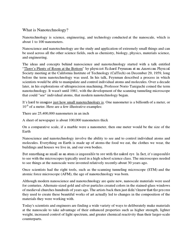 Lecture 10-What Is Nanotechnology | PDF | Nanotechnology | Emerging Technologies