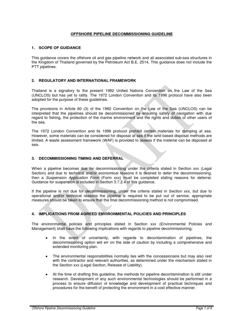 Offshore Pipeline Decommissioning Guide | PDF | Pipeline Transport ...