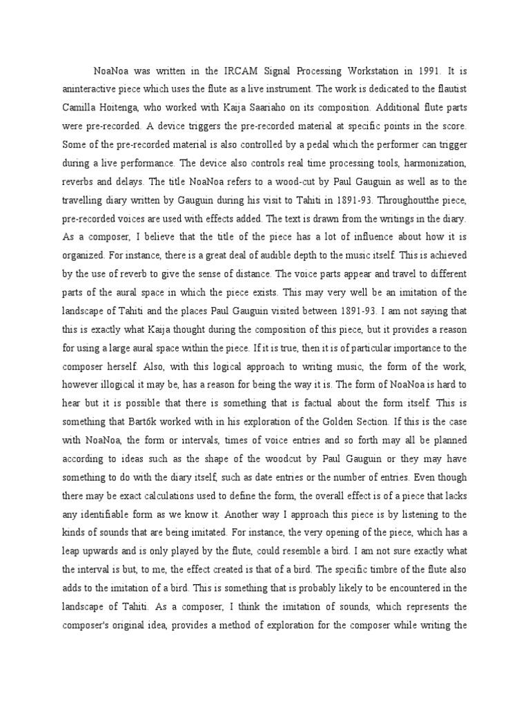 Noa Noa | PDF | Composers | Sound