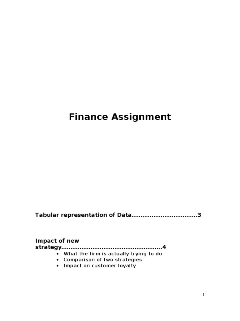 Finance Assignment: Tabular Representation of Data 3 | PDF | Cost Of ...