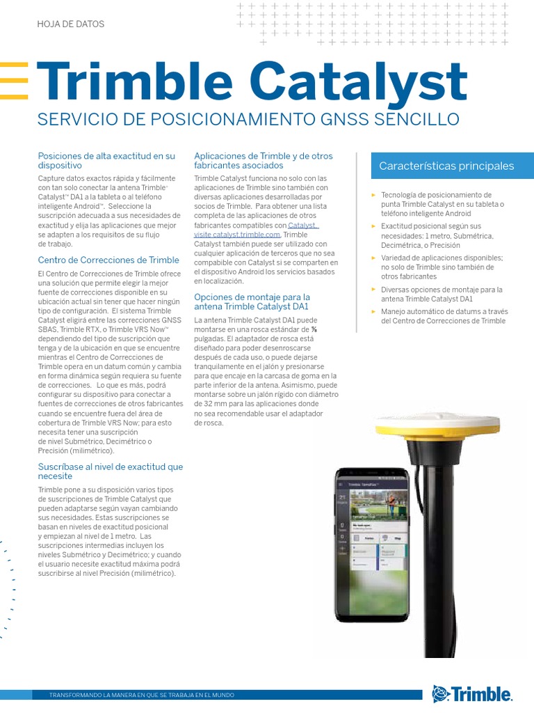 Ficha Gnss Trimble catalyst-ES | PDF | Software de la aplicacion ...