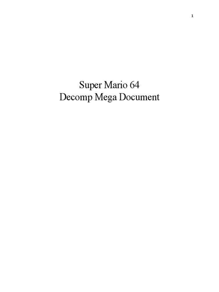 Super Mario 64 Decomp Mega Document | PDF | Computer File | Computer ...