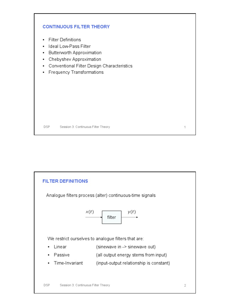 Cont Filter Theory - Sarc-Qub-Ac | PDF | Electronic Filter | Control ...
