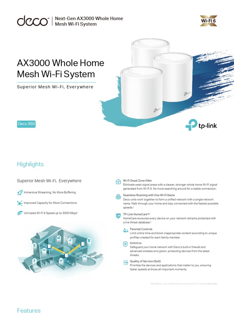Deco X60 1.0 - Datasheet - 201010updated | PDF | Malware | Computer Network