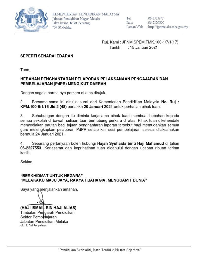 Surat Siaran Jpn Ke Ppd 2021 Pdf