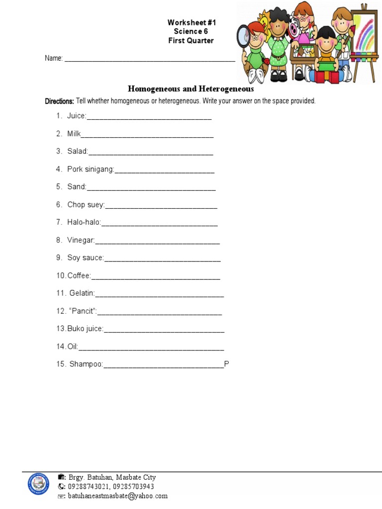 Worksheet On Homo and Hetero | PDF