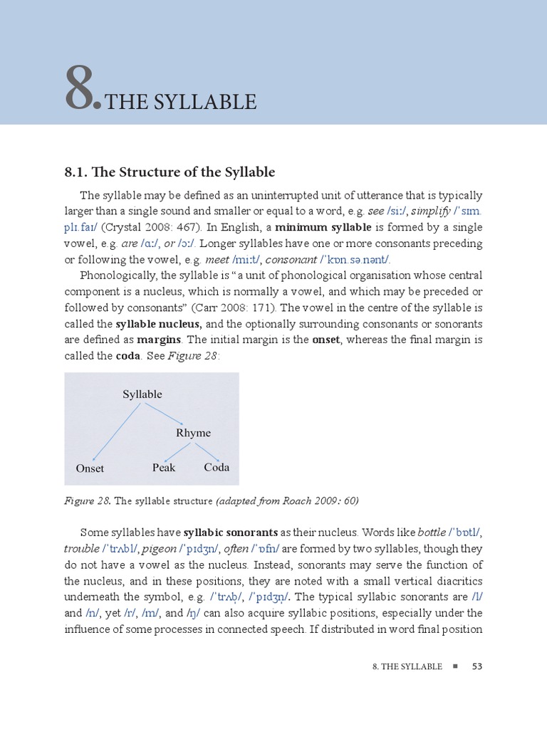 8.1. The Structure of The Syllable | PDF | Syllable | Stress (Linguistics)