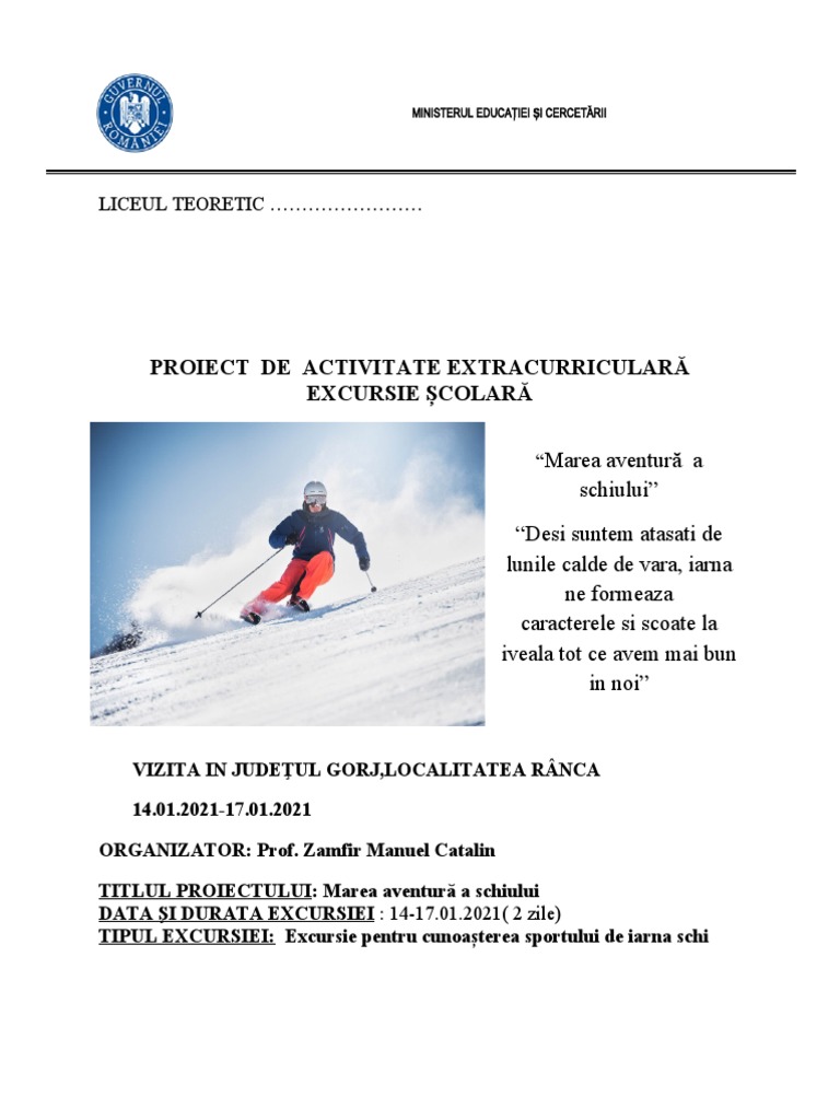 Plan de Excursie | PDF