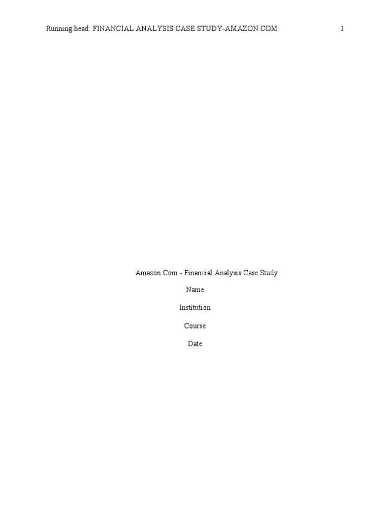 Case Study Financial Analysis of Amazon | PDF | Debt | Equity (Finance)