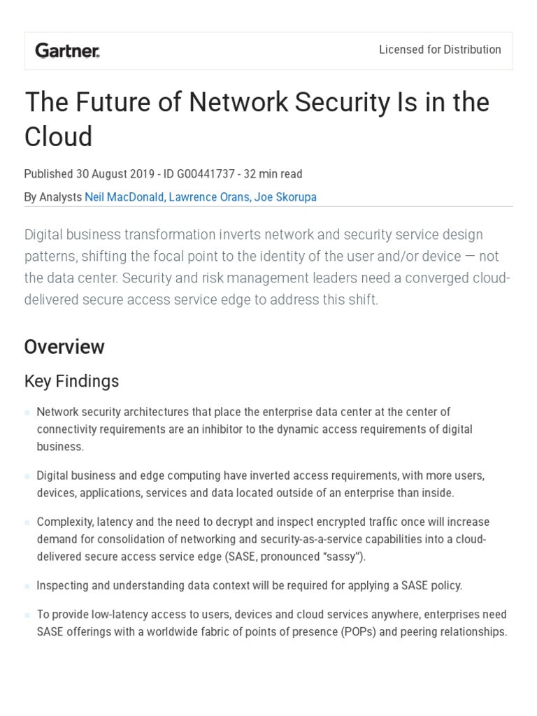 The Future of Network Security Is in The Cloud | PDF | Cloud Computing ...