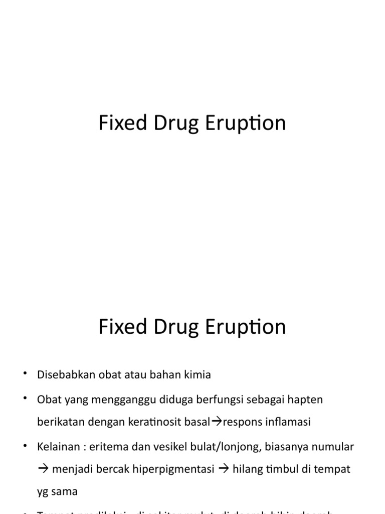 FIXED DRUG ERUPTIONS: CAUSES, CLINICAL FEATURES, DIFFERENTIAL DIAGNOSIS ...
