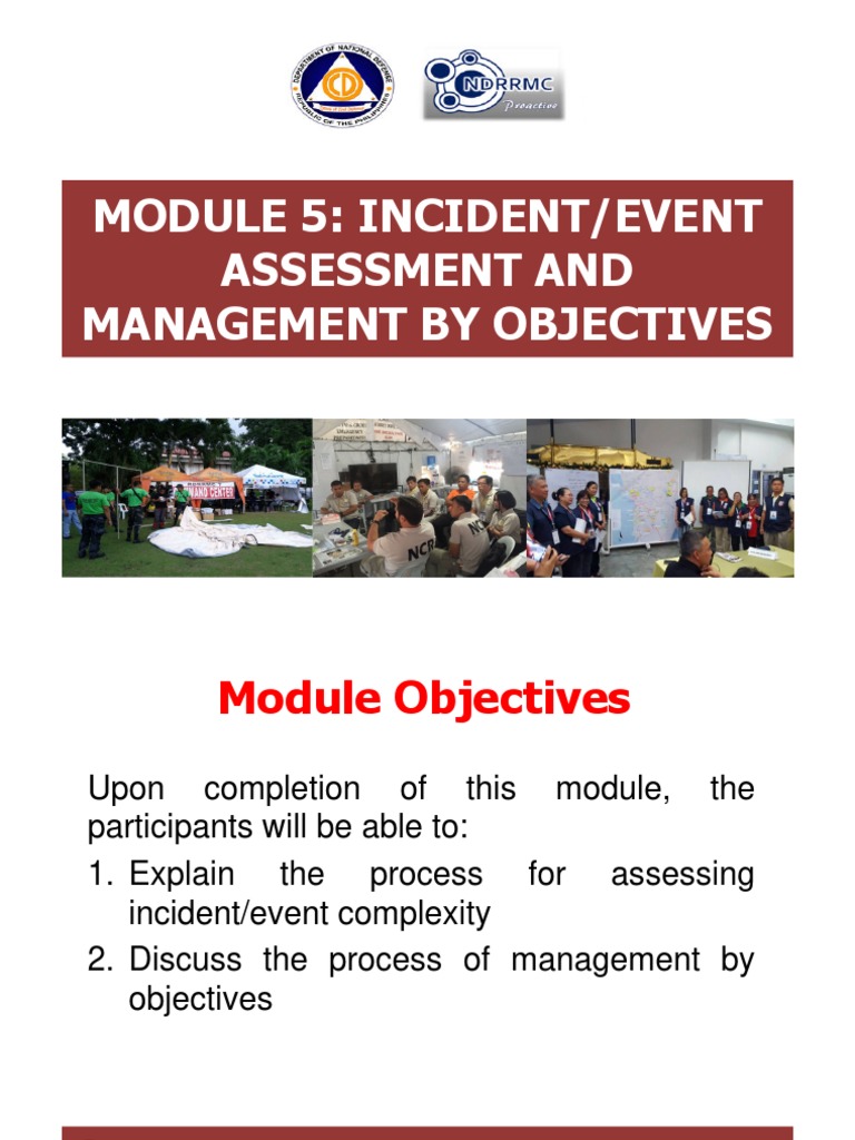 Module 5 - Incident Event Assessment and Management by Objectives 3 ...
