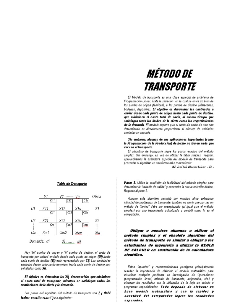 Metodo Transporte | PDF