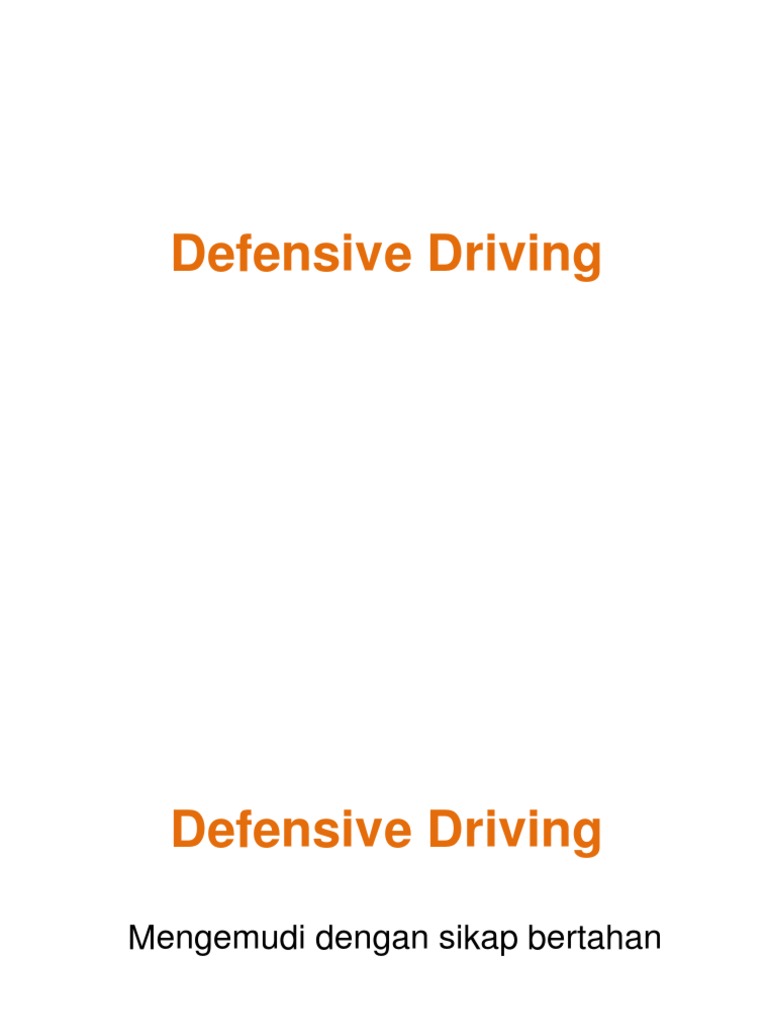 Materi Safety Driving - Defensive Driving | PDF