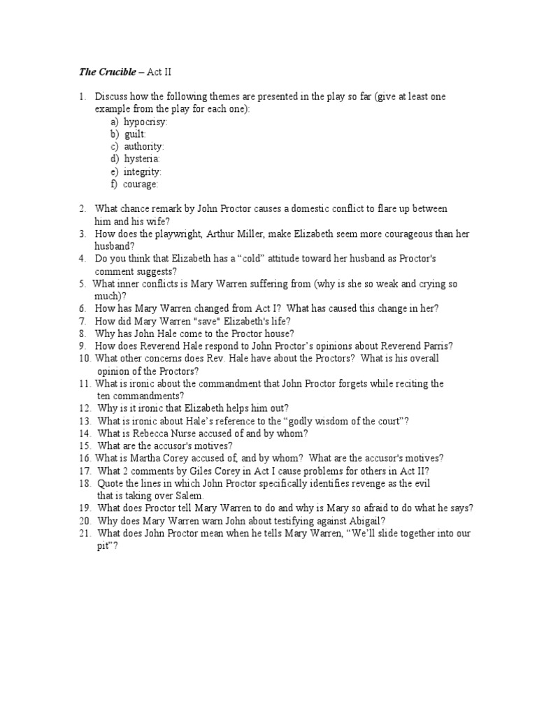 The Crucible - Act II | PDF