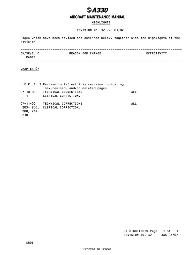 A330 AMM ch07 | PDF | Landing Gear | Aircraft