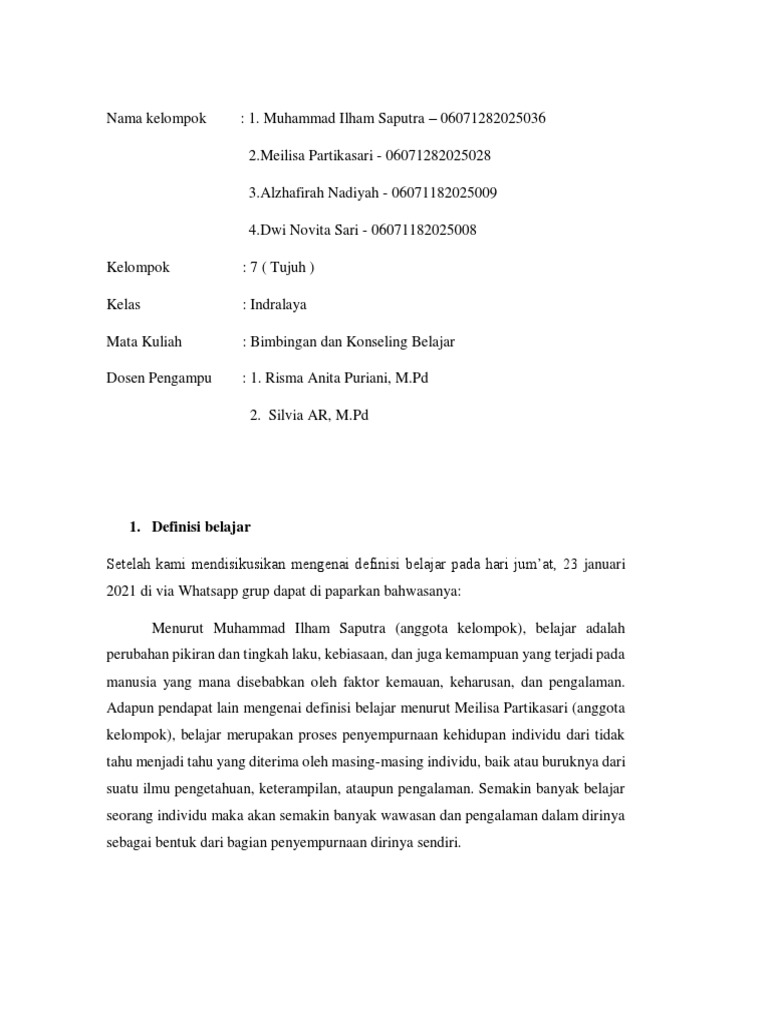 ESSAY Kelompok 1 BK | PDF