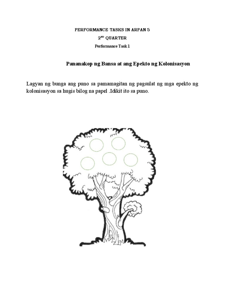 Performance Tasks in Arpan 5 No.1 | PDF