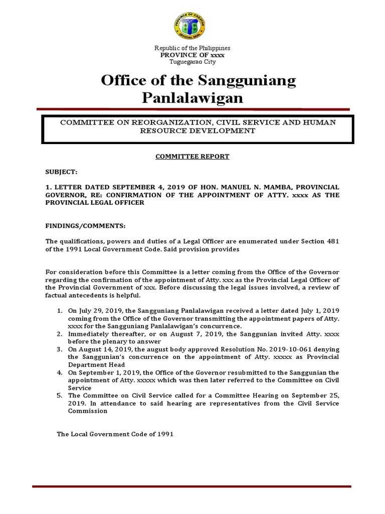 Civil Service Committee Report Sample | PDF | Social Institutions ...