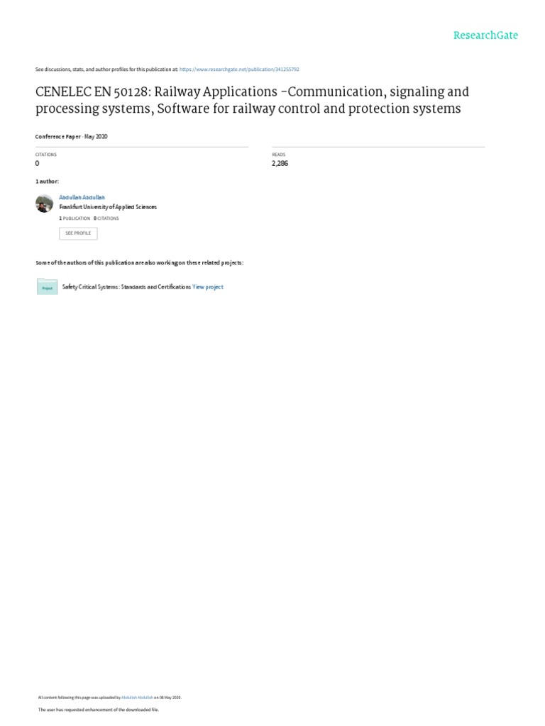 CENELEC EN 50128: Railway Applications - Communication, Signaling and ...