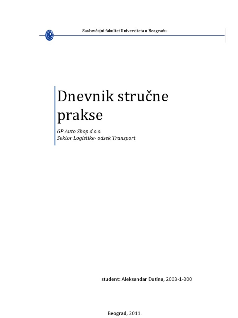 Dnevnik Strucne Prakse | PDF