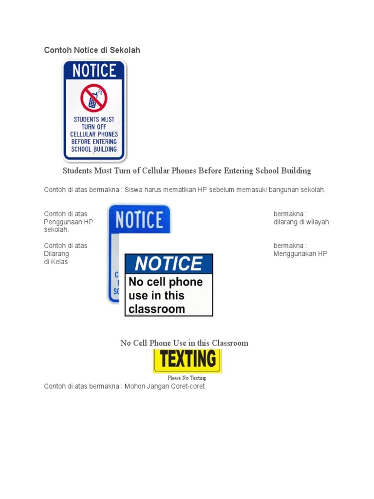Contoh Notice Di Sekolah | PDF