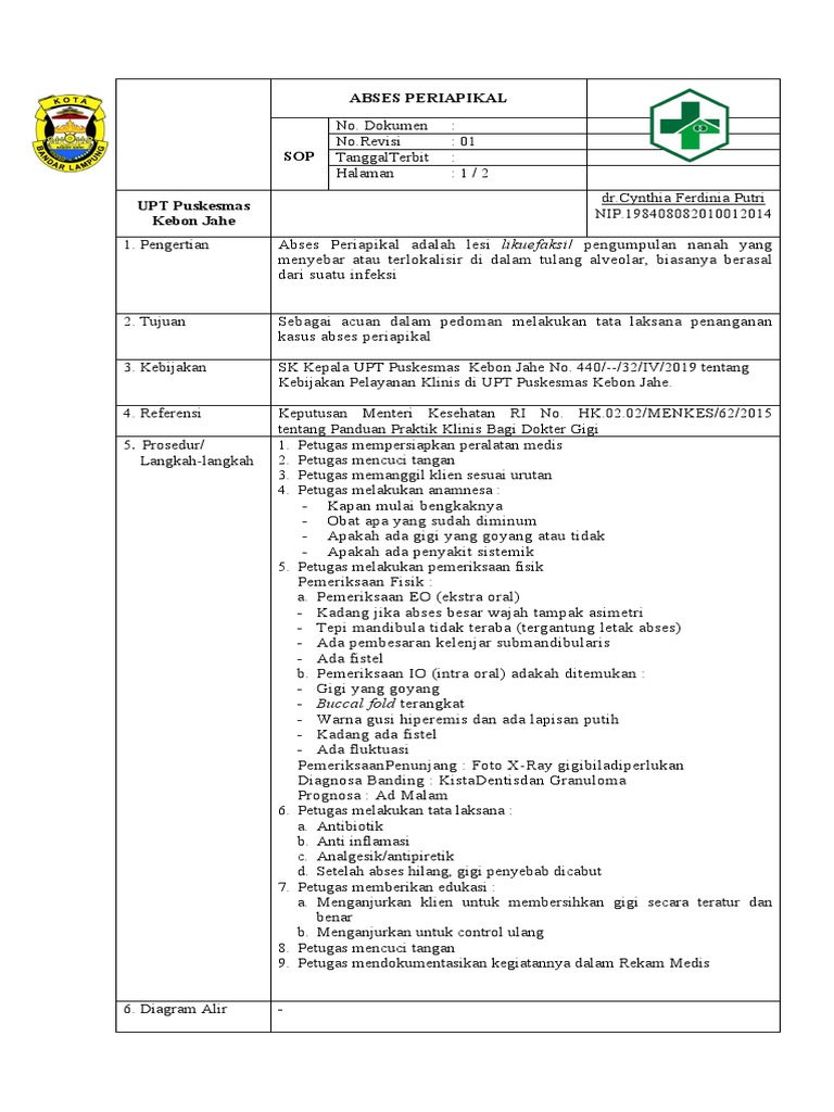 Sop Abses Periapikal | PDF