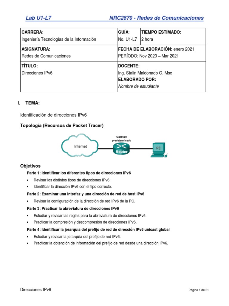 Identificación de Direcciones IPv6 | PDF | Yo Pv6 | Enrutador (Computación)