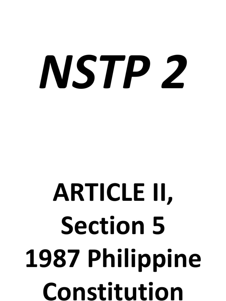 NSTP 2: Constitutional Basis and Objectives | PDF