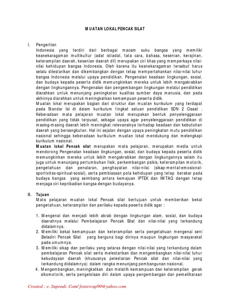 Program Pencak Silat Dan SKKD | PDF