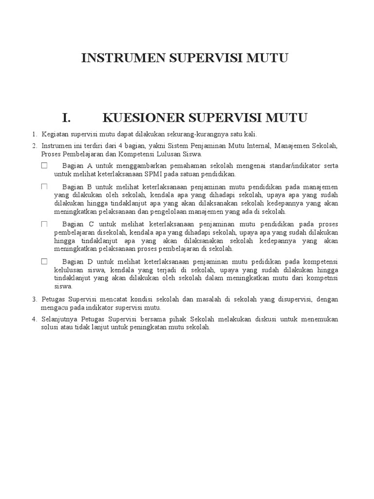 Instrumen Mutu Pendidikan | PDF | Karier & Perkembangan