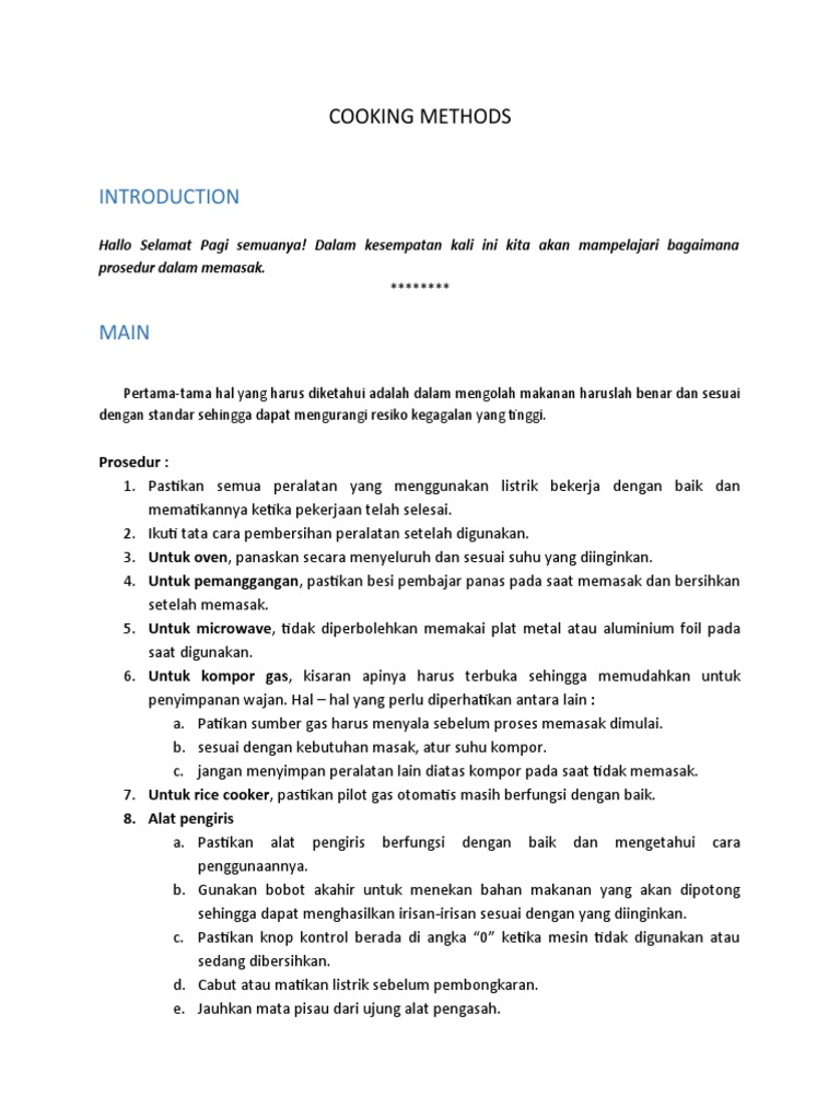 Script - FBP - Cooking Methods | PDF