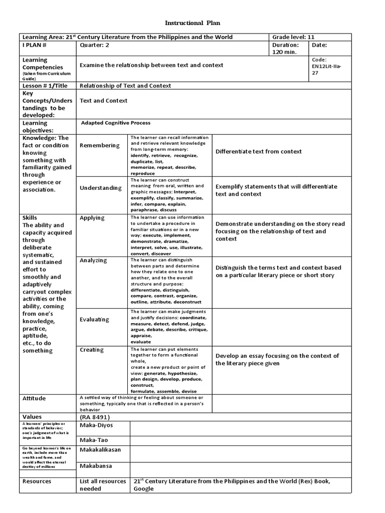 Explain The Relationship of Context With The Text | PDF | Human Nature ...