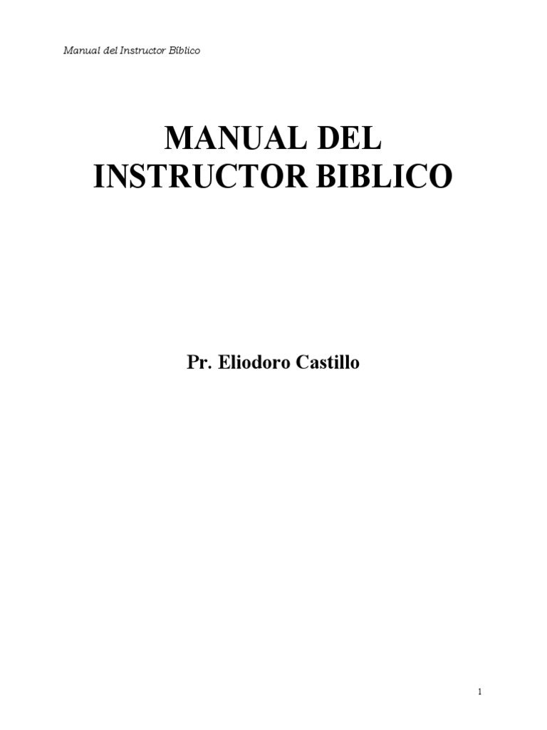 Manual Del Instructor Bíblico | PDF | Adultos | Iglesia Adventista del ...