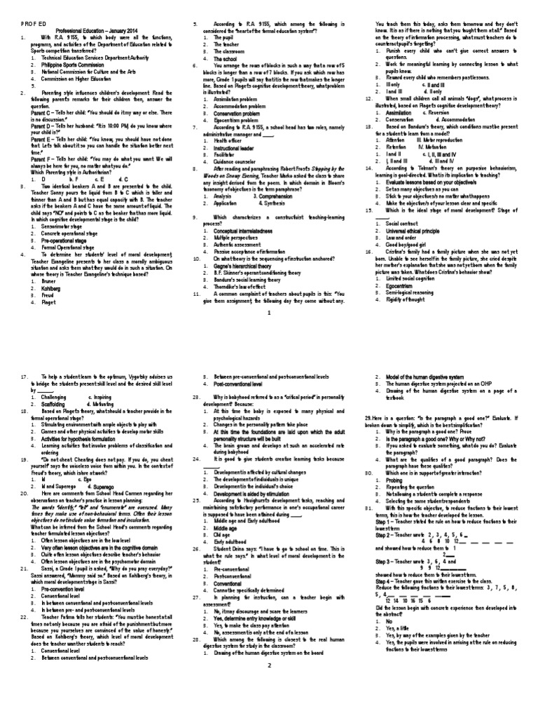 ProfEd 900 Items | PDF | Id | Constructivism (Philosophy Of Education)