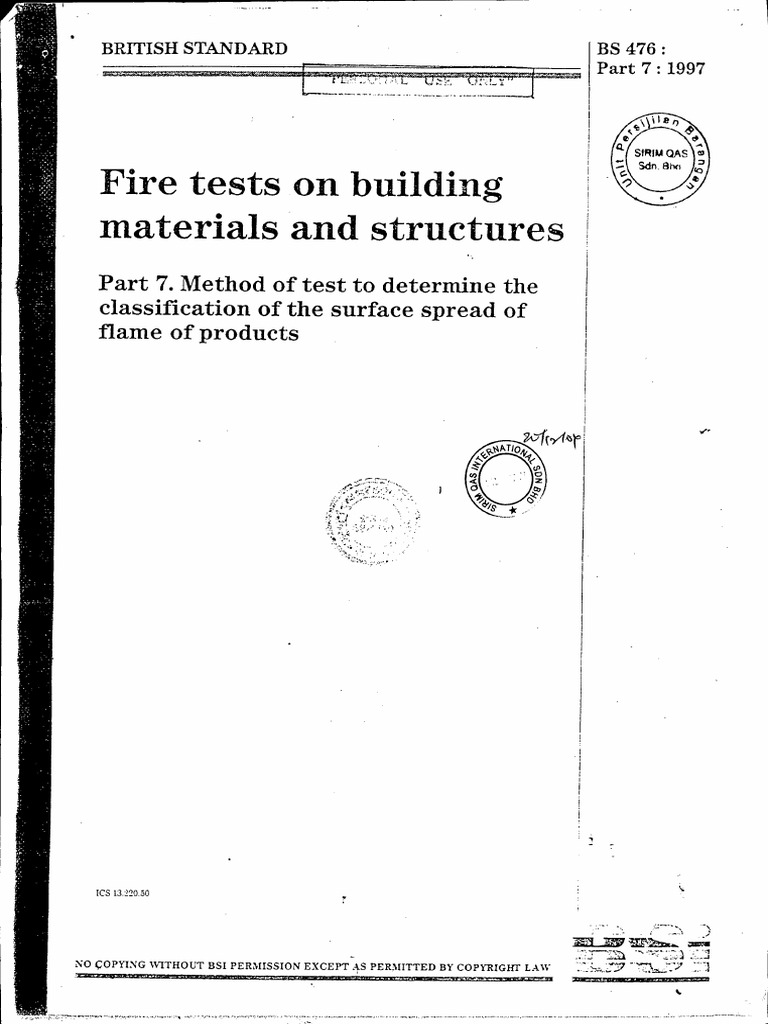 BS 476 Part 7 1997 | PDF