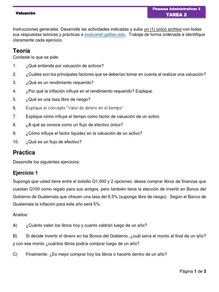 Fa 3 - Tarea 2 | PDF | Compartir (Finanzas) | Valoración (Finanzas)