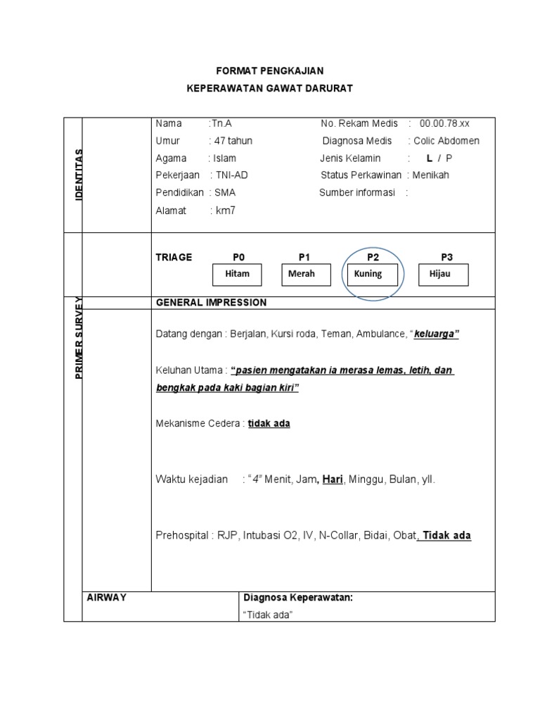 Format Pengkajian Gadar | PDF