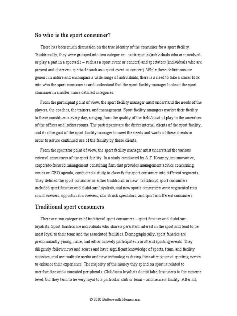 Sport Marketing - Sport Customer | PDF | Sports | Mass Media
